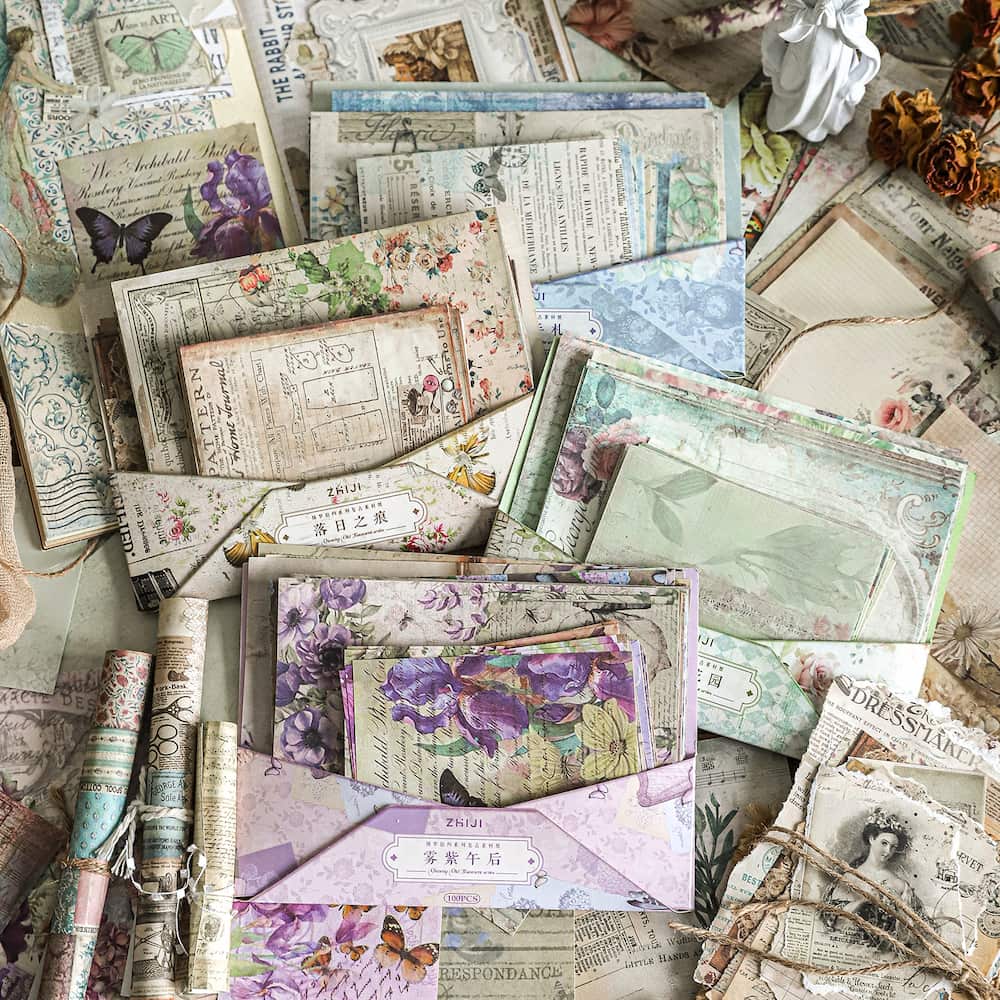 Vintage Letter Paper Decoration Scrapbook Paper Kit – Donum ideas